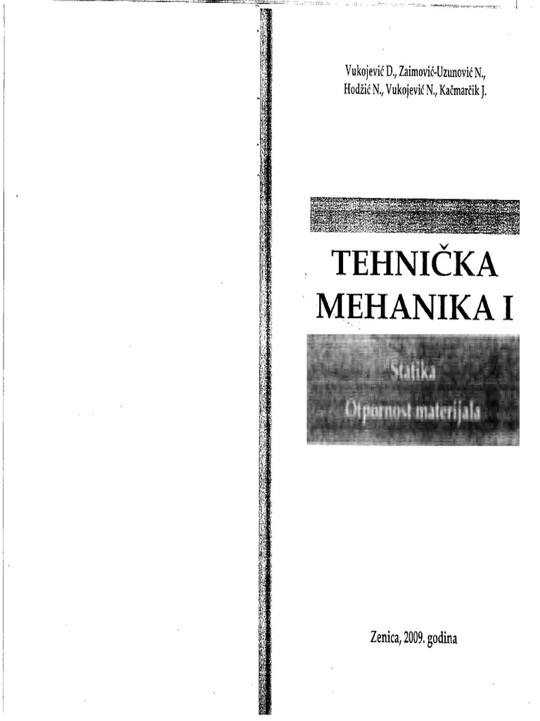 Tehnička Mehanika 1 | PDF