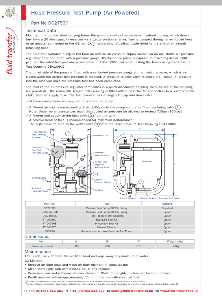 Hose Tester | PDF | Pump | Valve