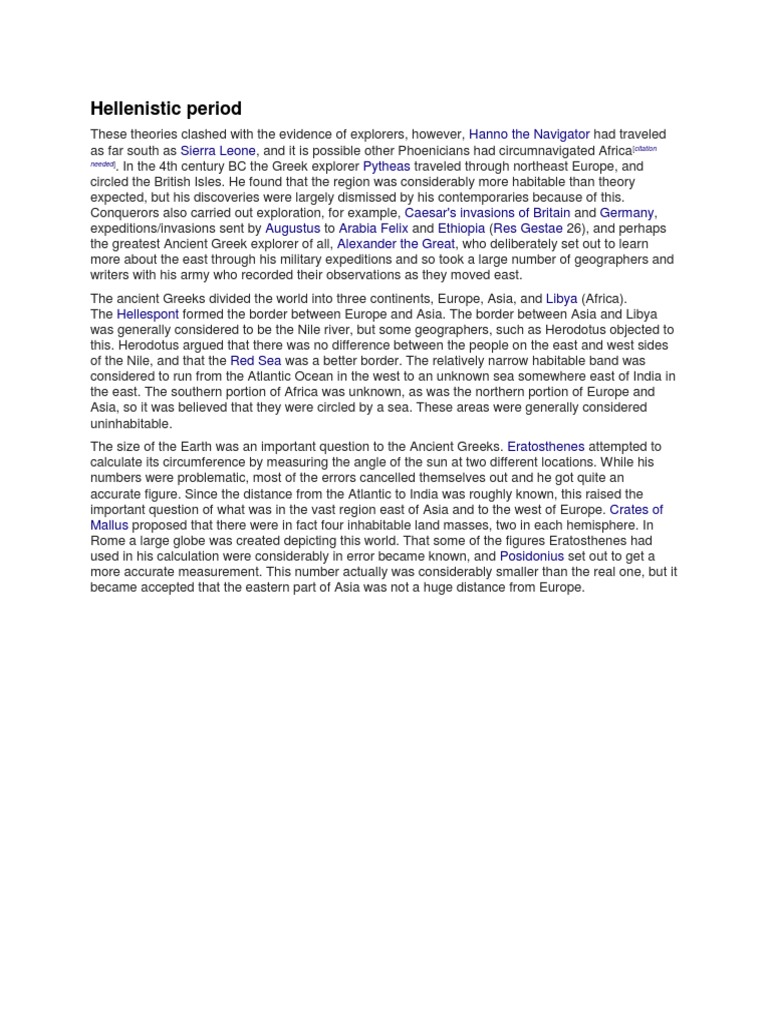 Hellenistic Period: Hanno The Navigator Sierra Leone Pytheas | PDF ...