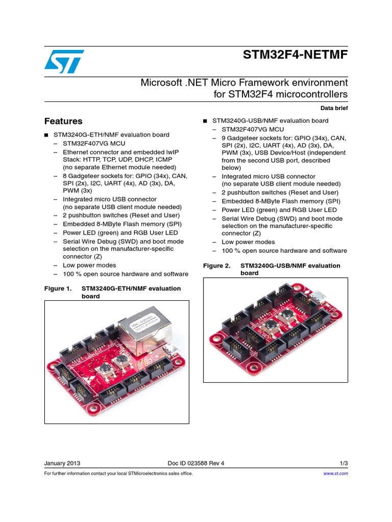 Microsoft .NET Micro Framework Environment For STM32F4 | PDF | Microcontroller | Intellectual ...