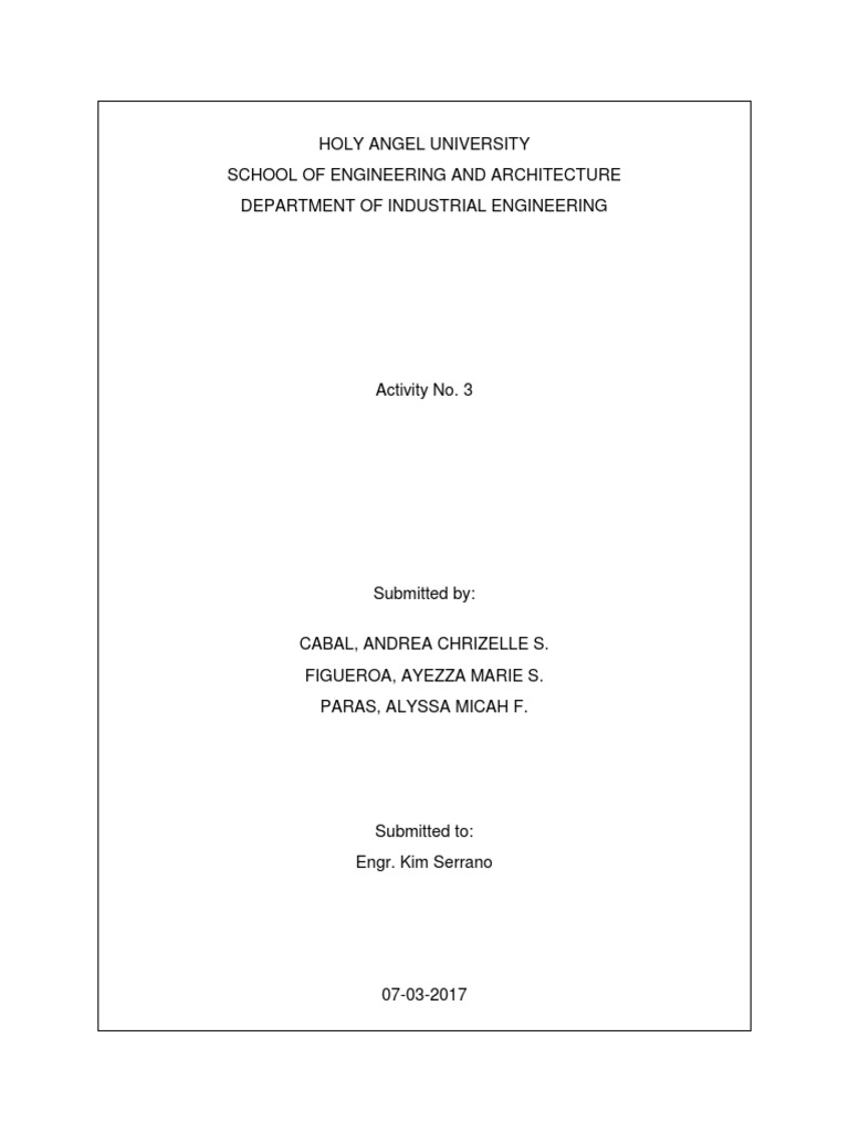 Activity Front Page | PDF