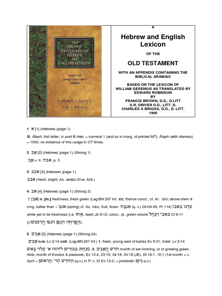 BDB Hebrew Lexicon | PDF
