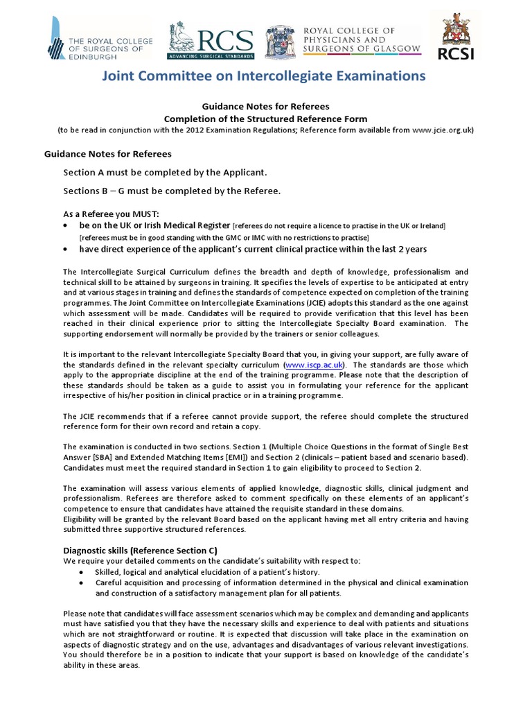 Guidance Notes For Referees - Generic - Oct 2013 | PDF | Specialty ...