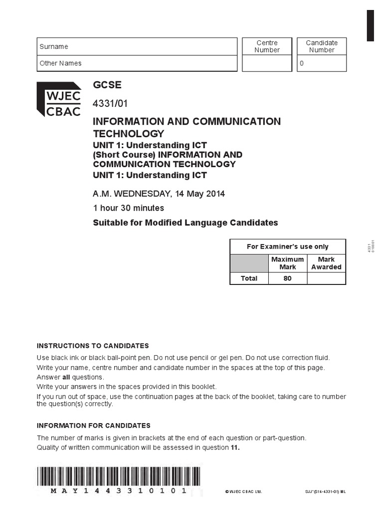Gcse Information and Communication Technology | PDF | Internet Access ...