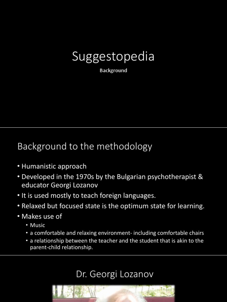 Overview of the Suggestopedia Method | PDF | Pedagogy | Communication