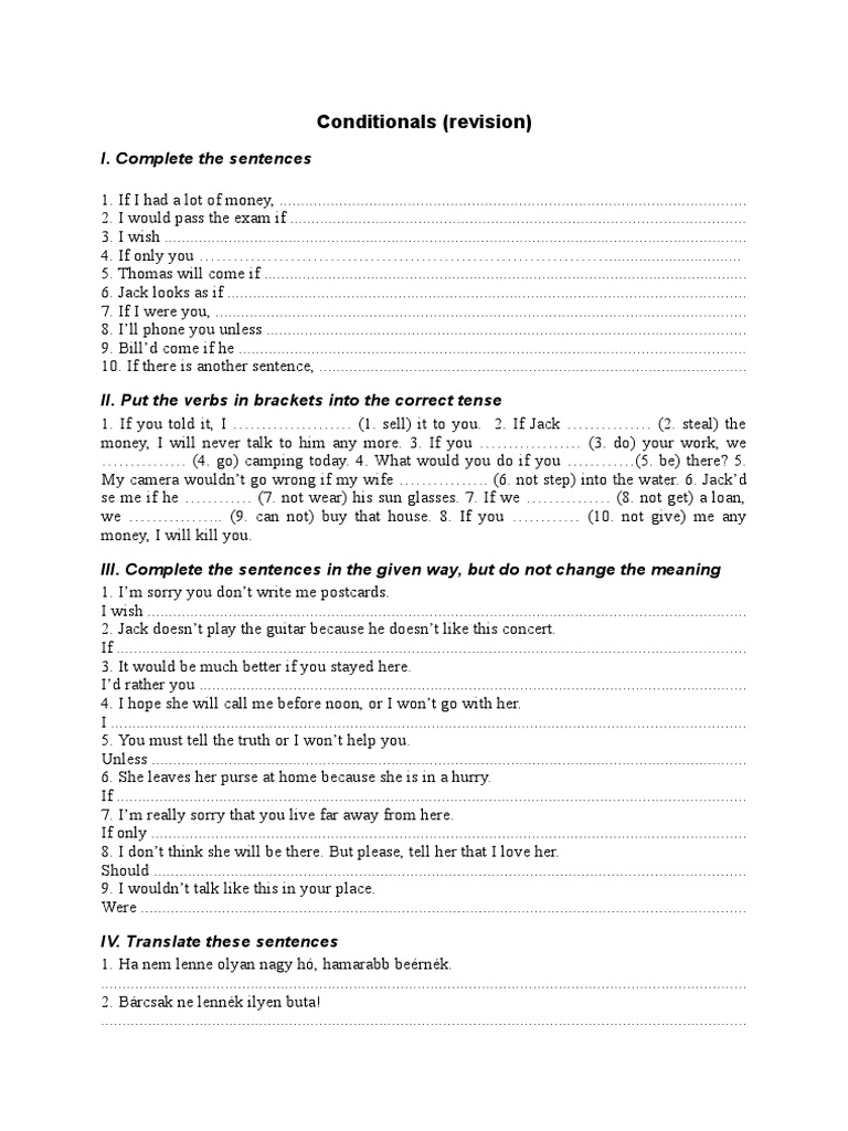 Conditionals | PDF | Grammar | Syntax