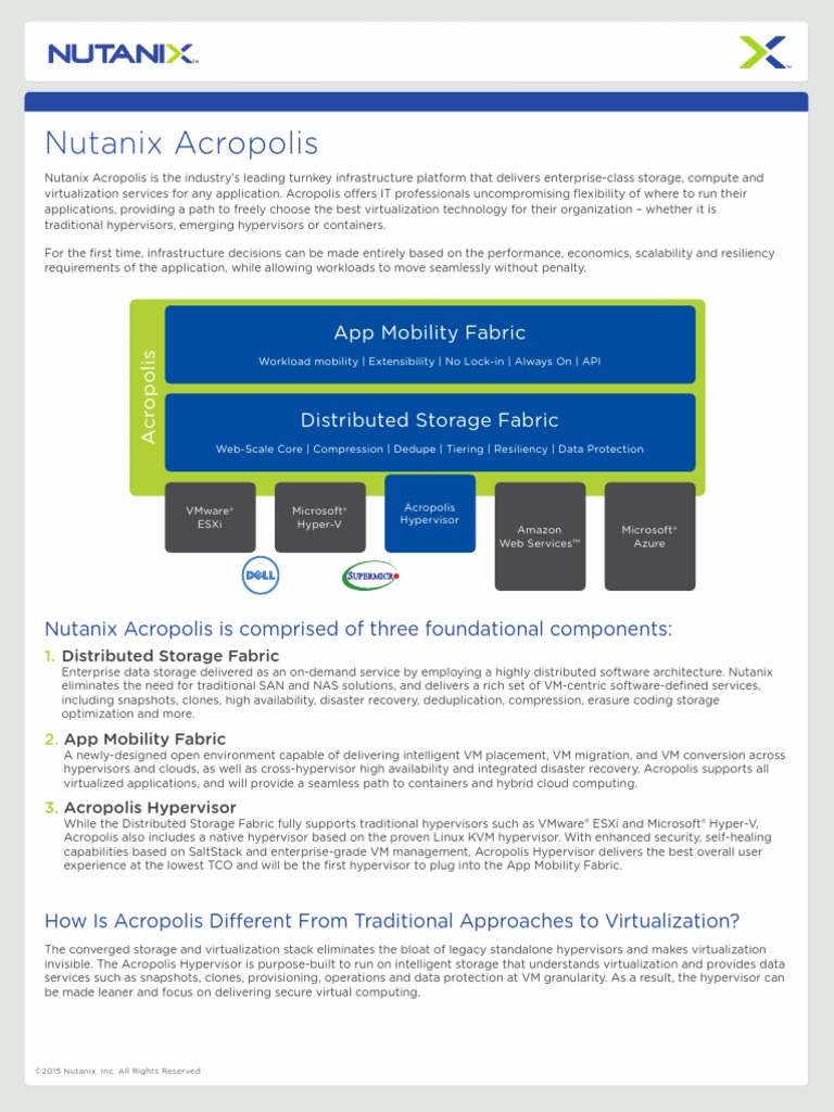 Nutanix Acropolis Datasheet | PDF | Virtualization | Cloud Computing