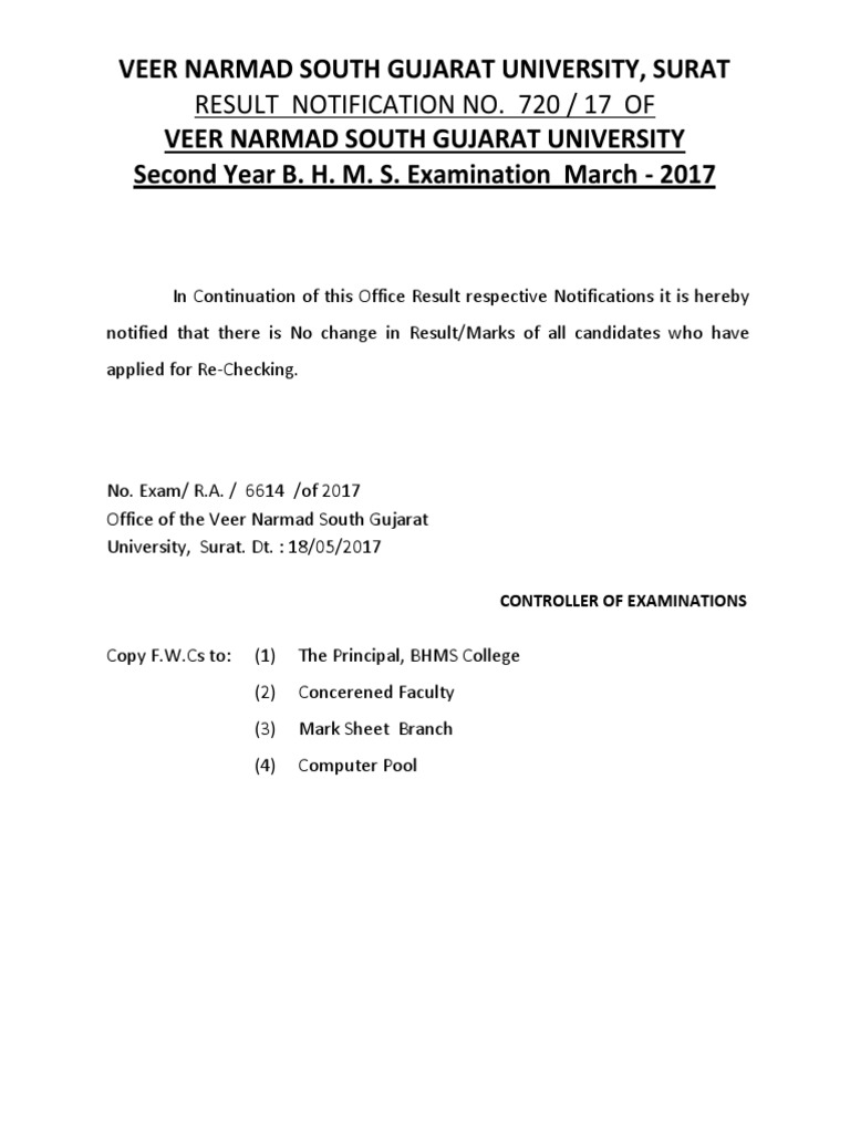 Result Notification No. 720 / 17 of | PDF