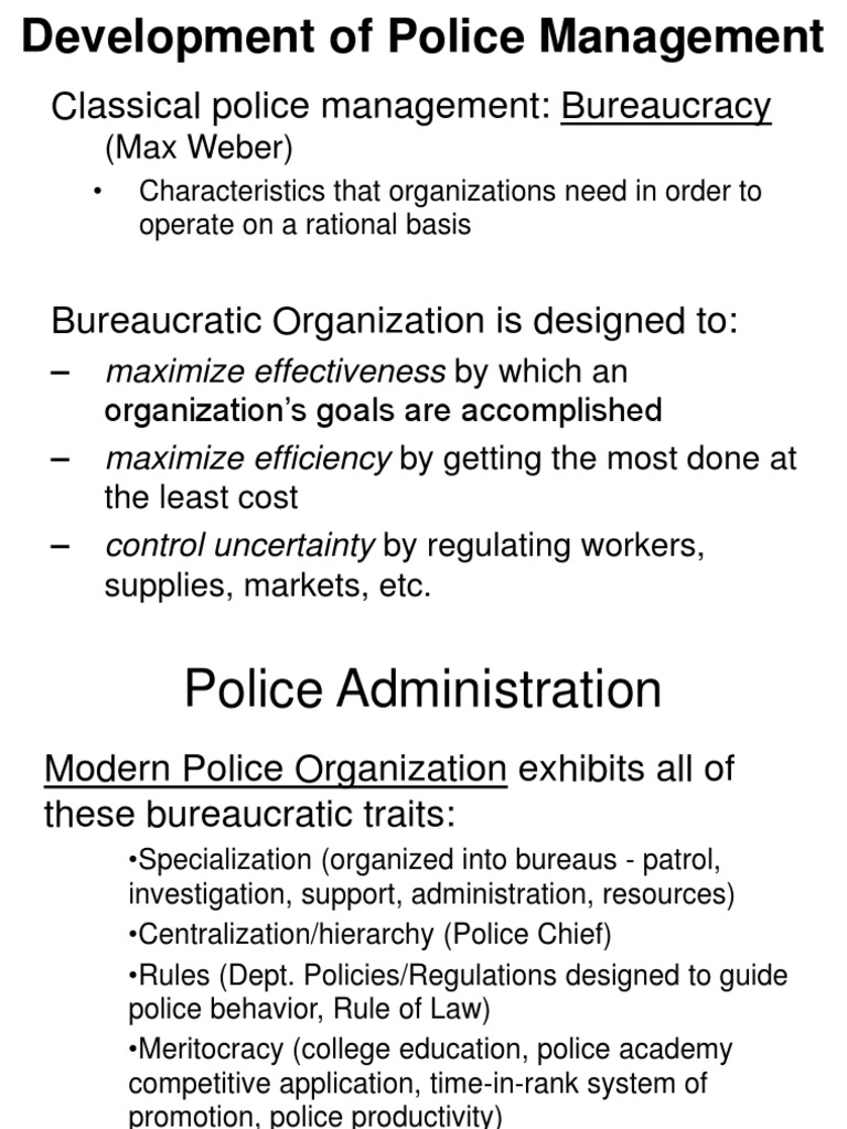 Development of Police Management | PDF | Bureaucracy | Police