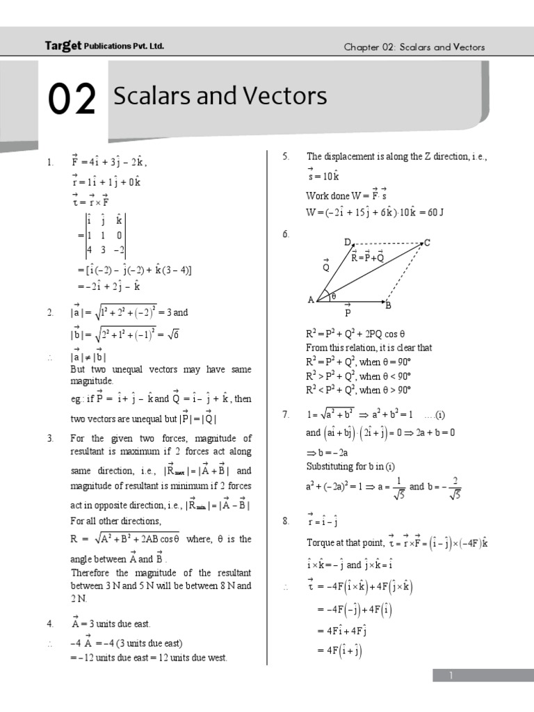 02 Scalars and Vectors | Download Free PDF | Euclidean Vector | Theoretical Physics