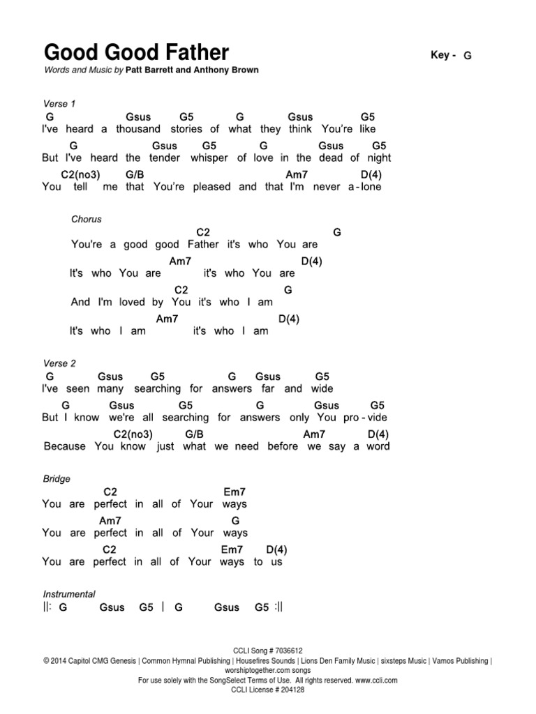 Good Good Father-G | PDF