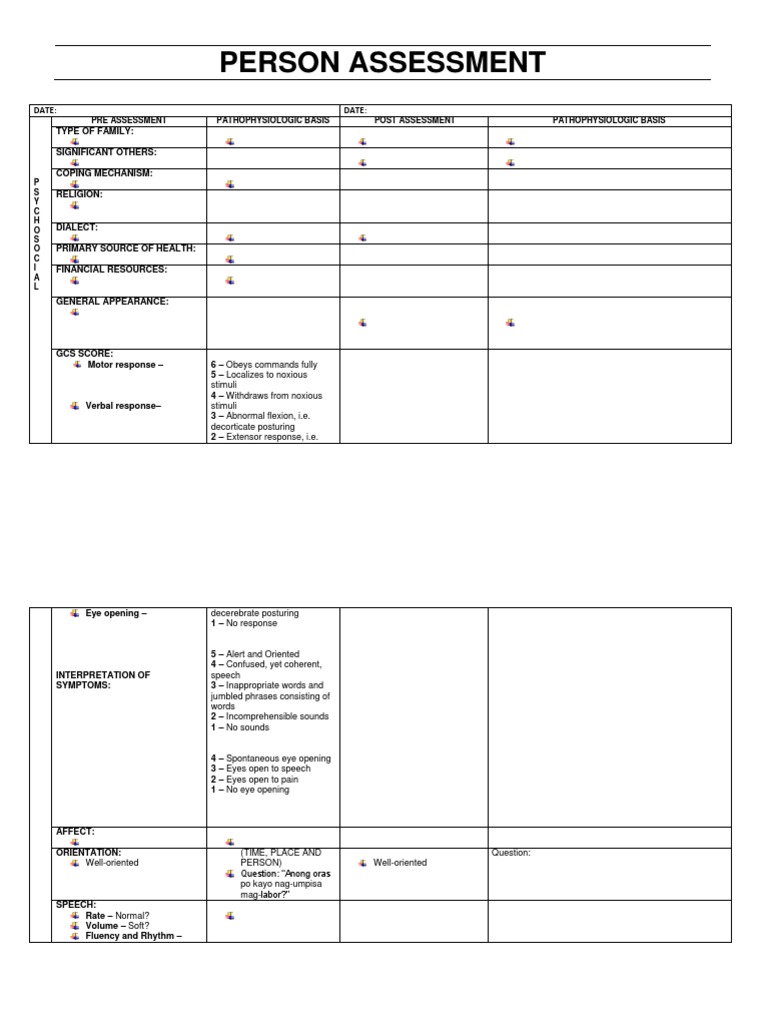G. Person Assessment | PDF | Anatomical Terms Of Motion | Body Mass Index