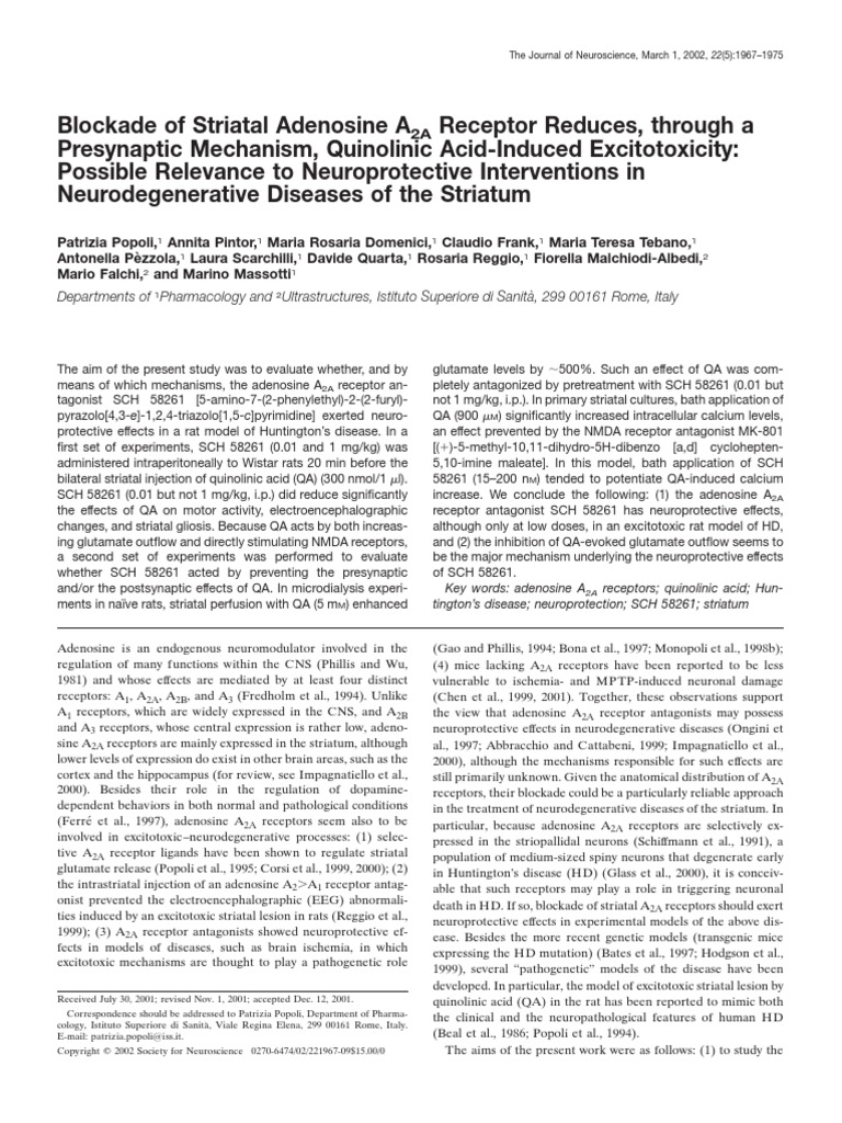 TMP - 16938-02JNS - Popoli A2A NP QA-774414356 | PDF | Neuroprotection ...