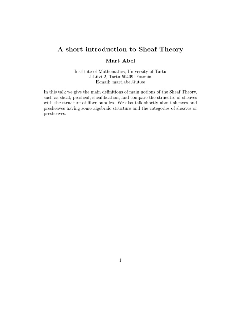 A Primer on Sheaf Theory: Defining Sheaves, Presheaves, and ...