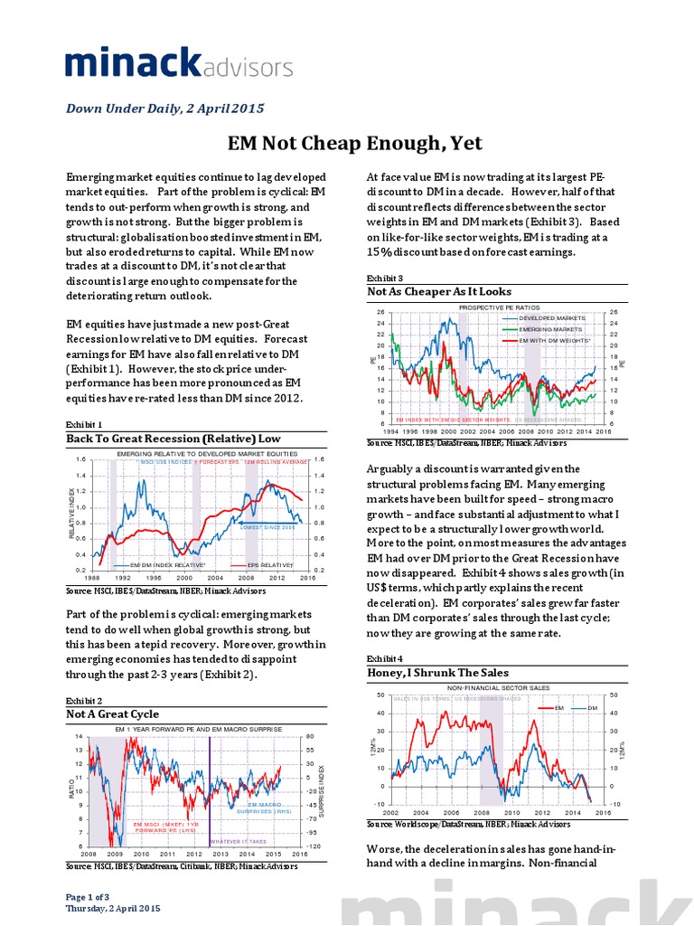 EM Not Cheap Enough, Yet: Down Under Daily, 2 April 2015 | PDF ...