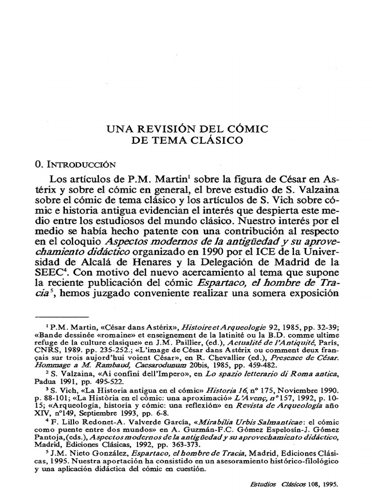Fernando Lillo Redonet - Una Revisión Del Comic de Tema Clásico | PDF ...