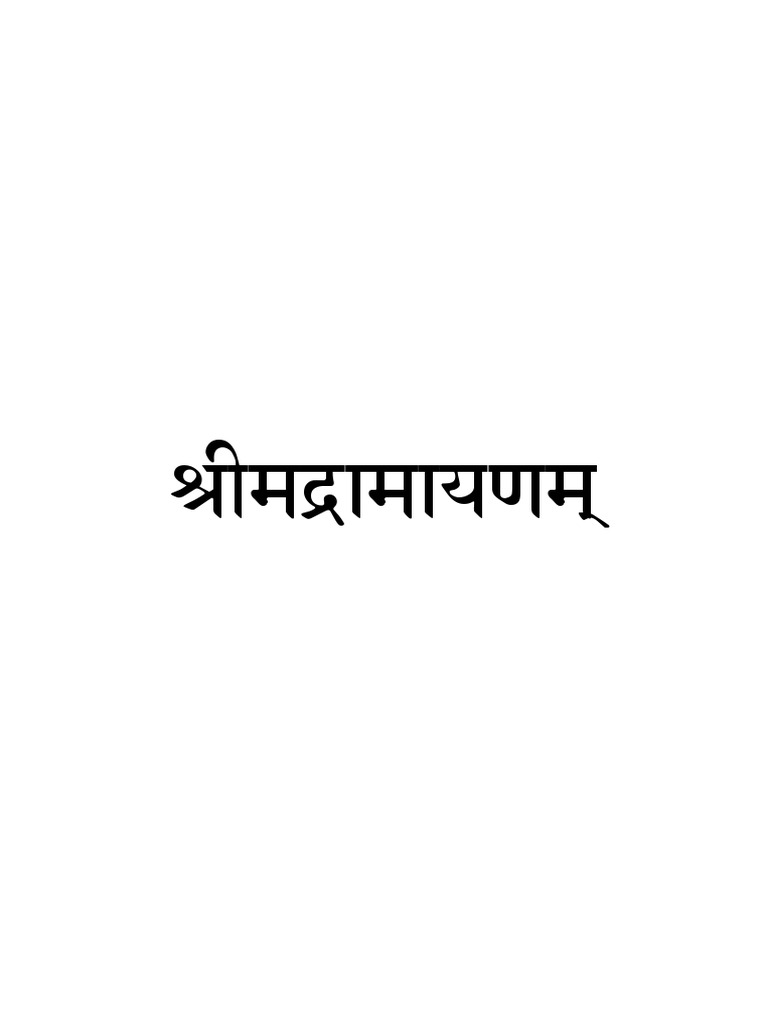 Valmiki Ramayana Book | PDF