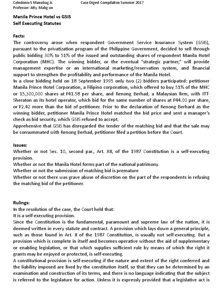 Celedonio Manubag Jr. Case Digests Compilation Summer 2017 (Atty ...
