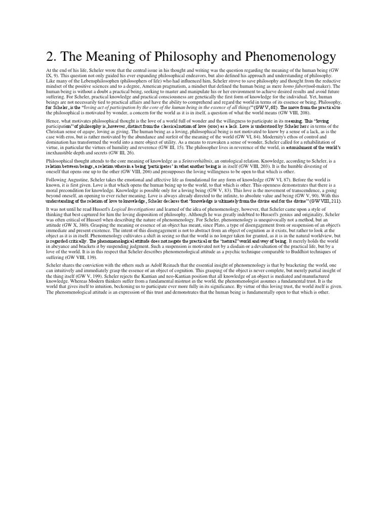 The Meaning of Philosophy and Phenomenology - Stanford | Phenomenology (Philosophy) | Edmund Husserl