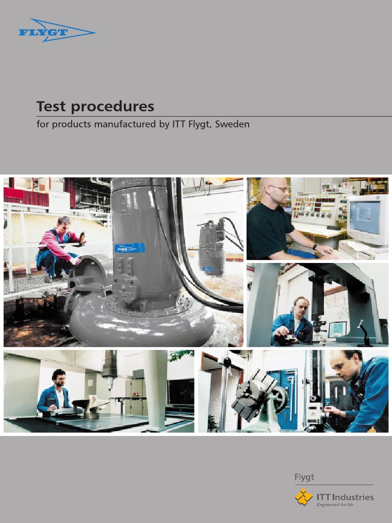 Test Procedures: For Products Manufactured by ITT Flygt, Sweden | PDF ...