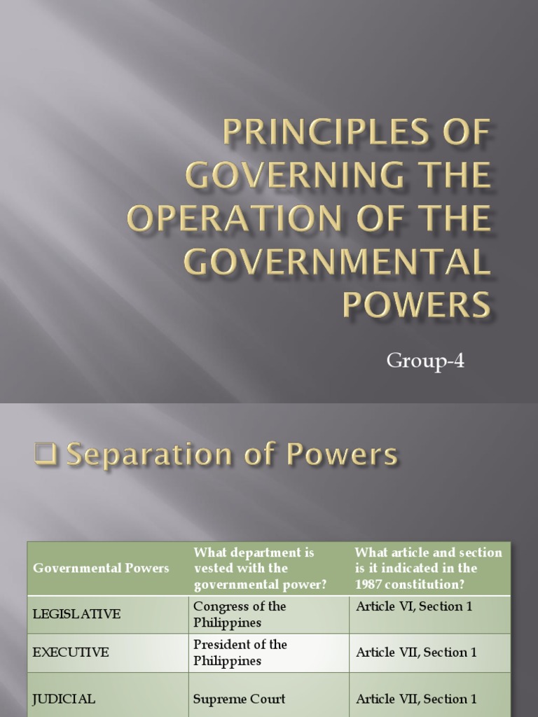 Principles of Governing The Operation of The Governmental | PDF ...