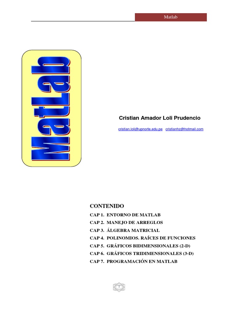 Matlab Tutorial | Descargar gratis PDF | Matriz (Matemáticas) | Ventana (informática)