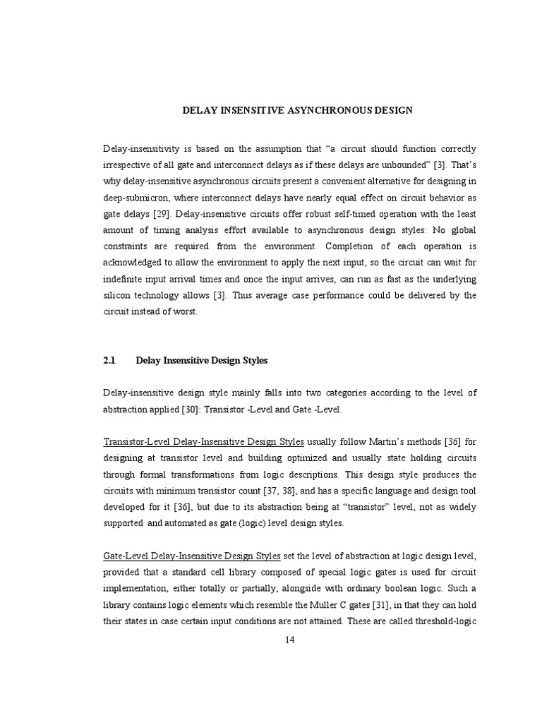 Delay Insensitive Asynchronous Design: Equation Chapter 2 Section 1 | PDF | Cmos | Logic Gate