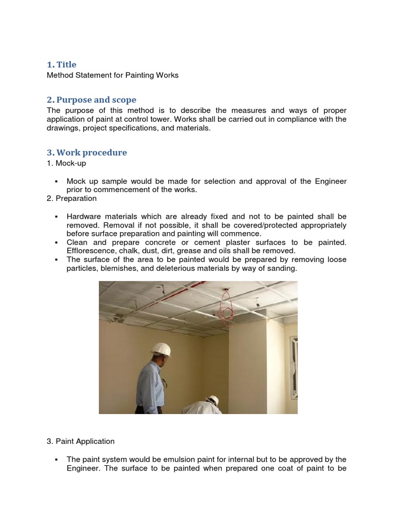 Method Statement For Painting Works | PDF | Paint | Personal Protective ...