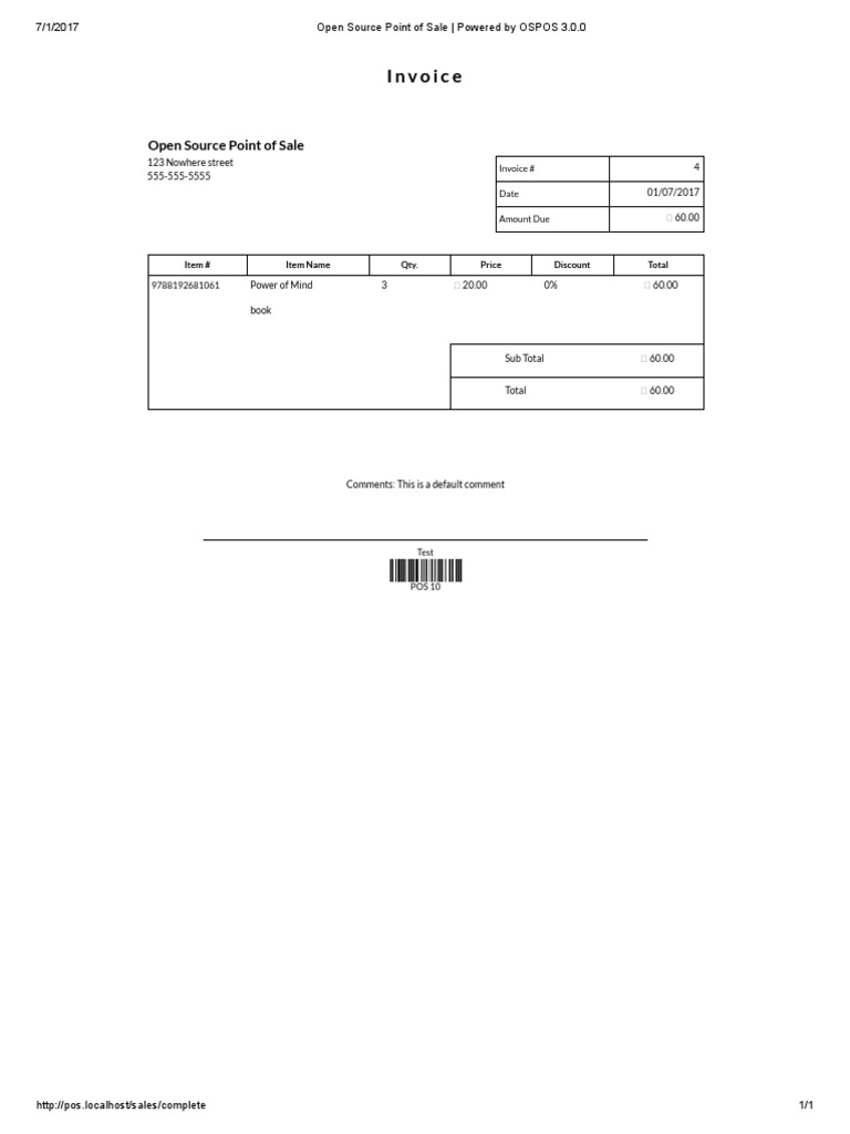 Open Source Point of Sale - Powered by OSPOS 3.0 | PDF