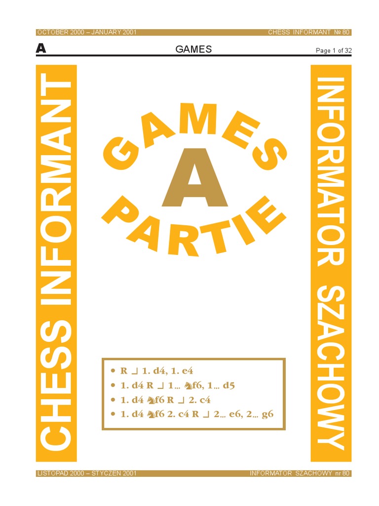 Chess Informant #80 | PDF | Chess Titles | Chess Olympiad Competitors