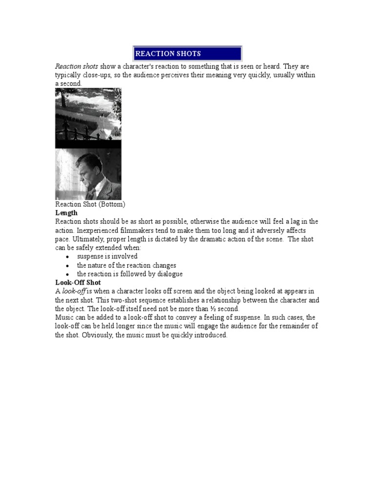 Reaction Shots | PDF