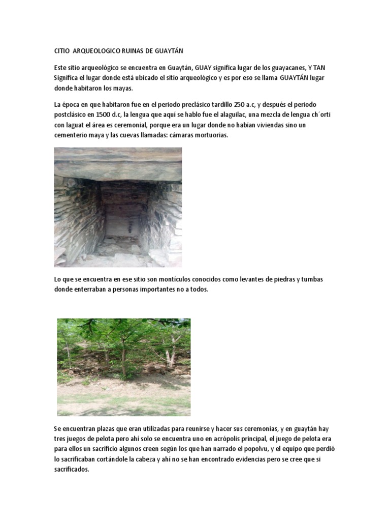 Sitio Arqueológico Ruinas de Guaytán | PDF | Civilización maya ...