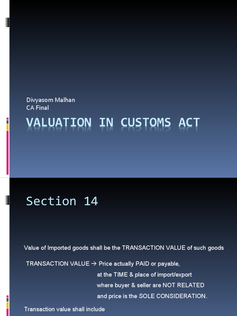 Customs Valuation Divyasom | PDF | Prices | Economies