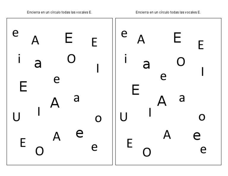 Actividad: Encierra Vocales E | PDF