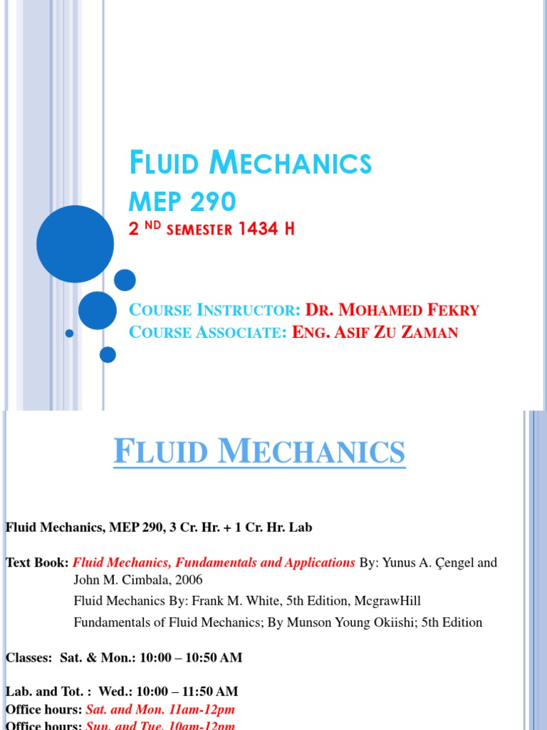 Fluid Mechanics: An Introduction to the Fundamental Concepts and ...