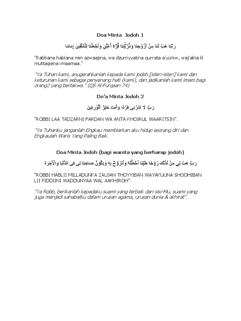 Doa Minta Jodoh | PDF