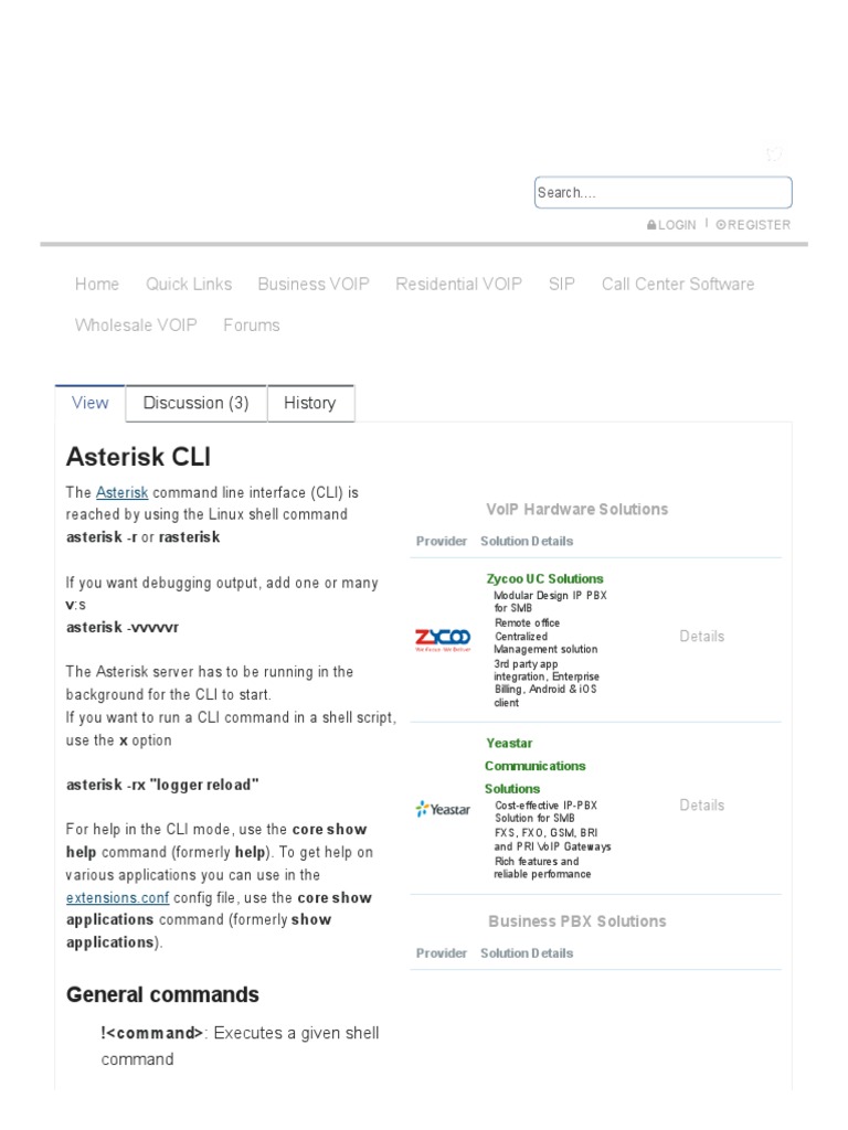 Asterisk CLI - Voip-Info | PDF | Session Initiation Protocol | Command Line Interface