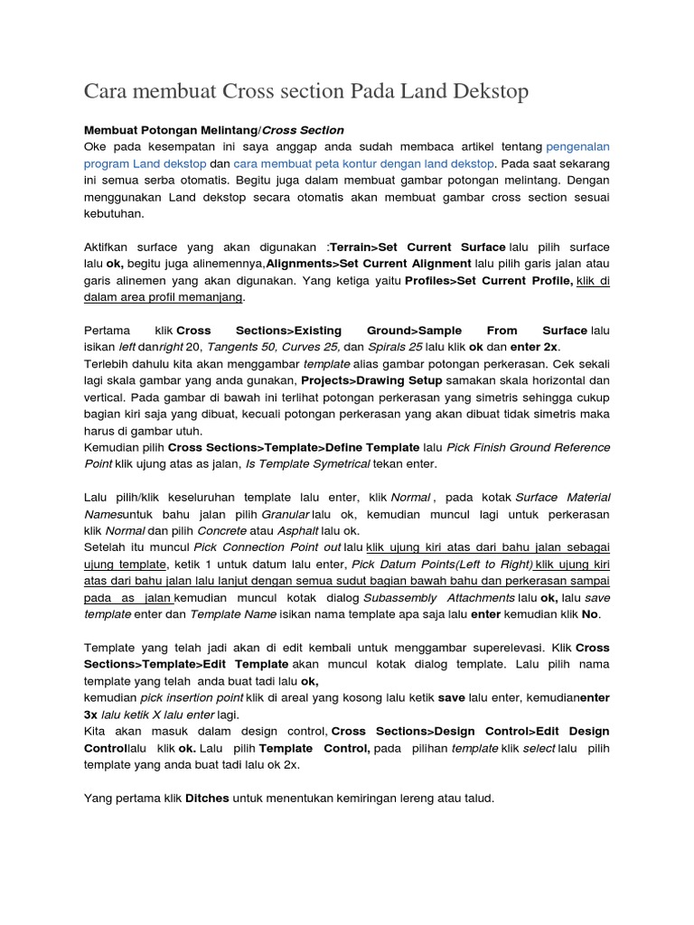 Cara Membuat Cross Section Pada Land Dekstop | PDF | Metode & Bahan Ajar