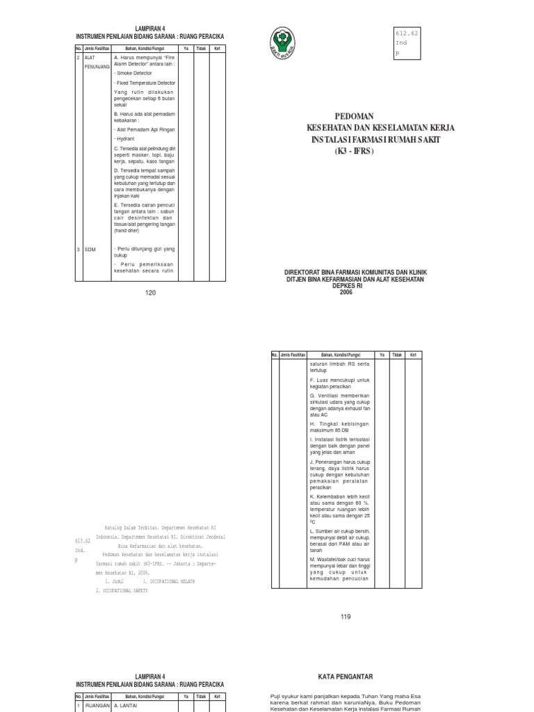 Pedoman Kesehatan Keselamatan Kerja Instalasi Farmasi Rumah Sakit K3 ...