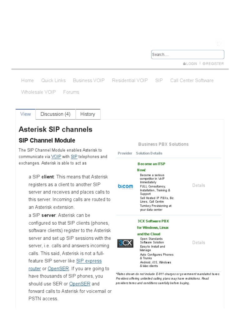 Asterisk SIP Channels - Voip-Info | PDF | Session Initiation Protocol ...