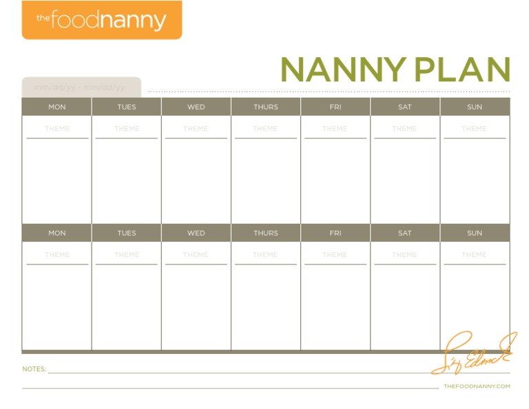 Nanny Plan: Mm/dd/yy - Mm/dd/yy | PDF
