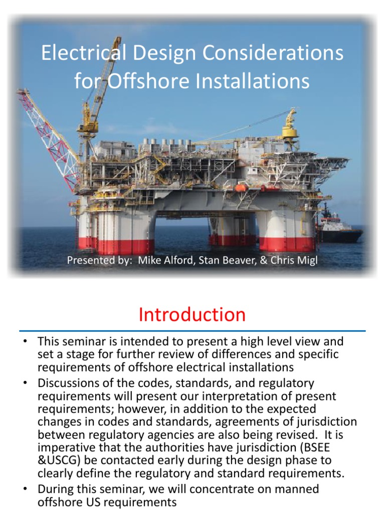 Offshore Electrical Design 2015-04-07 | PDF | Duct (Flow) | Transformer