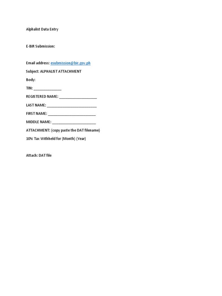 Alphalist E-Submission Guidelines | PDF