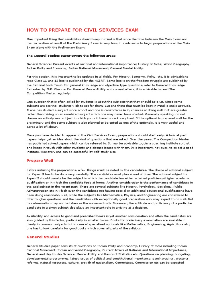 Civil Services Exam Preparation Guide | PDF | Question | Test (Assessment)