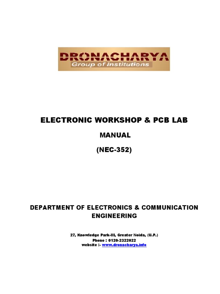 Electronic Workshop Pcb Lab1 Pdf Printed Circuit Board Electronic