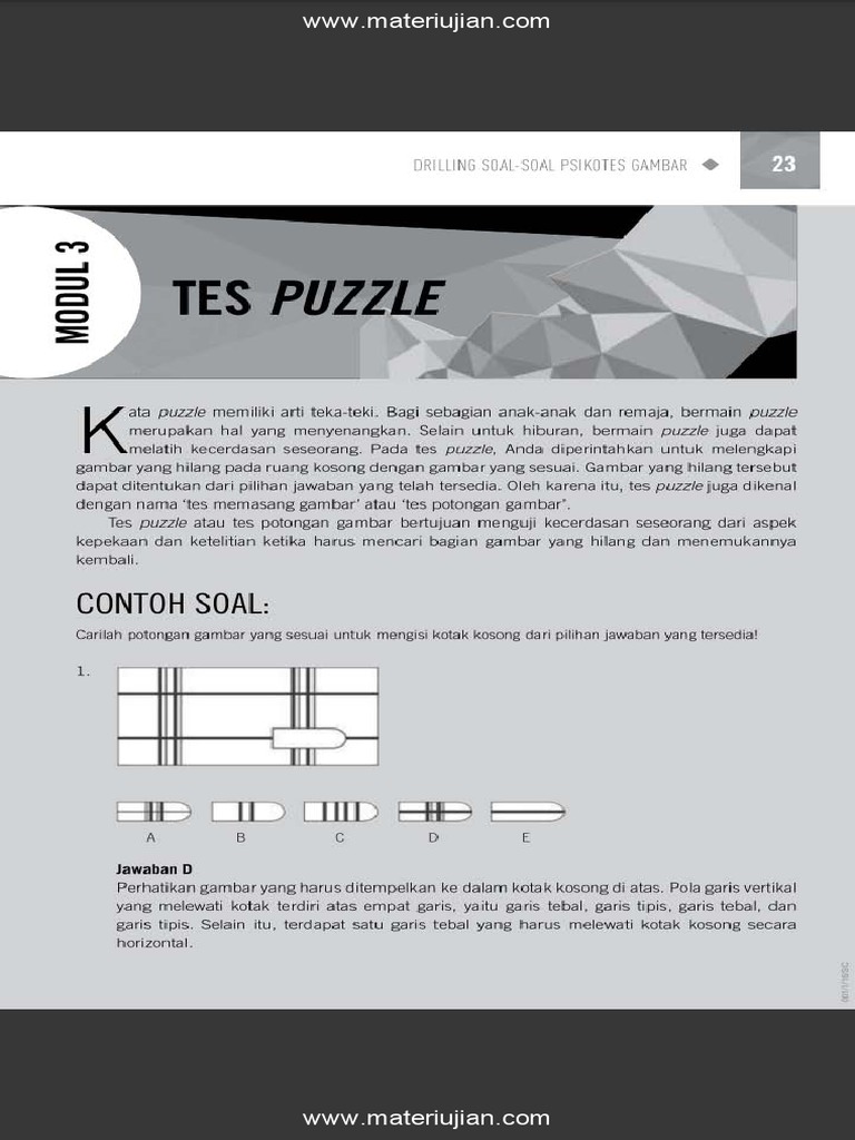 Contoh Soal Test Puzzle | PDF