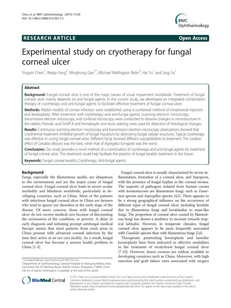 Cryotherapy Pada Ulkus Jamur | PDF | Cornea | Clinical Medicine