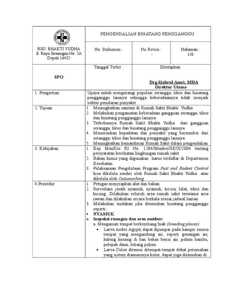 SOP Pest Control | PDF