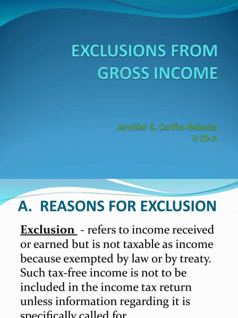 Exclusions From Gross Income | PDF | Life Insurance | Gross Income