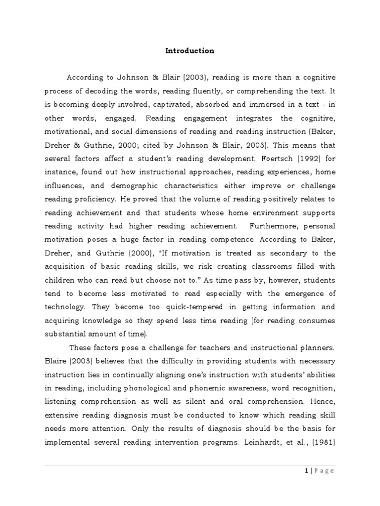 Case Study 2 | Reading Comprehension | Reading (Process)